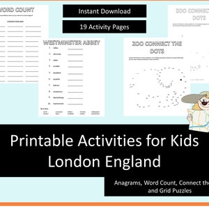 Printable Travel Activities for Kids London England, Travel Games ...