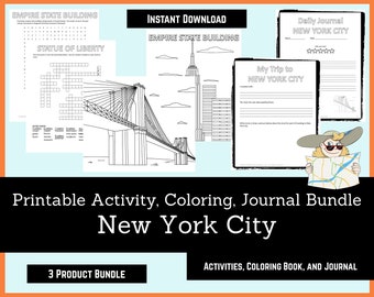 Printable Activities for Kids Coloring Book Journal Bundle | Etsy