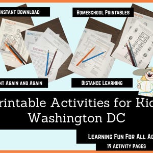 Printable Activities for Kids - Washington DC , Homeschool, Travel Play ...