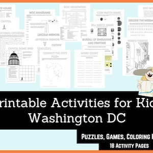 Printable Activities for Kids - Washington DC , Homeschool, Travel Play ...