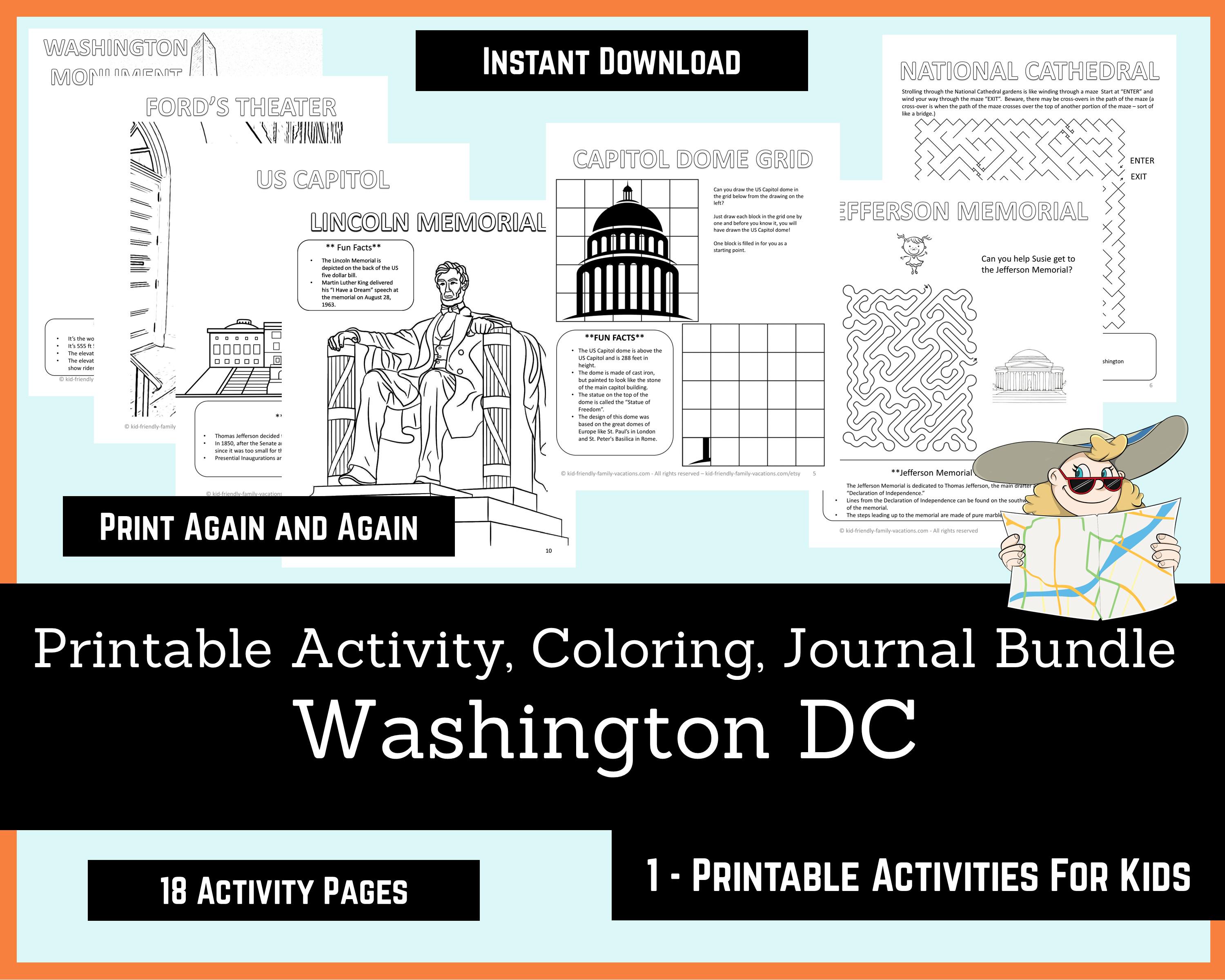 Printable Activities for Kids, Coloring Book, Journal Bundle ...