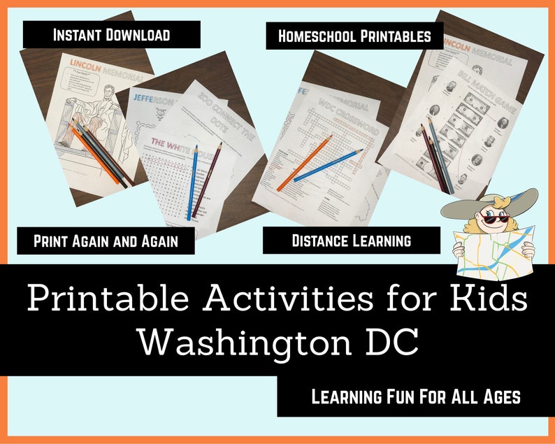 Printable Activities for Kids Washington DC Homeschool - Etsy