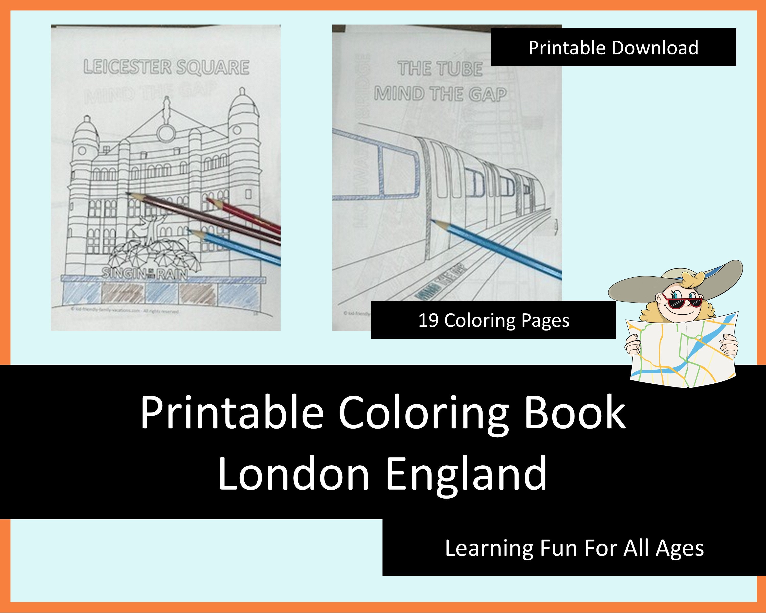London Travel Kids Coloring Pages, Printable Coloring Kids Travel ...