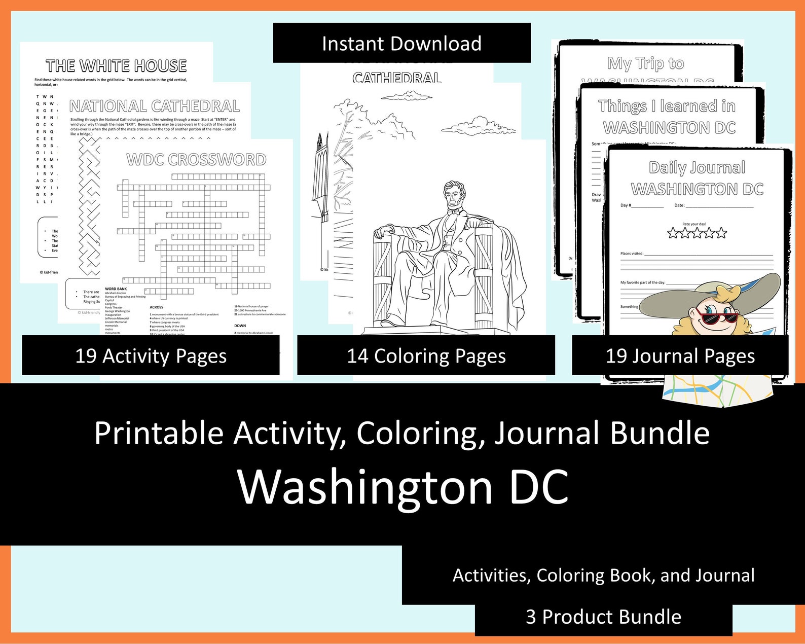 Printable Activities for Kids, Coloring Book, Journal Bundle ...