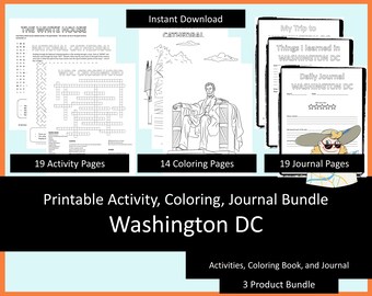 Washington Dc Printable Puzzle Pages Kids - Etsy