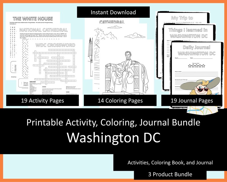 Printable Activities for Kids, Coloring Book, Journal Bundle ...
