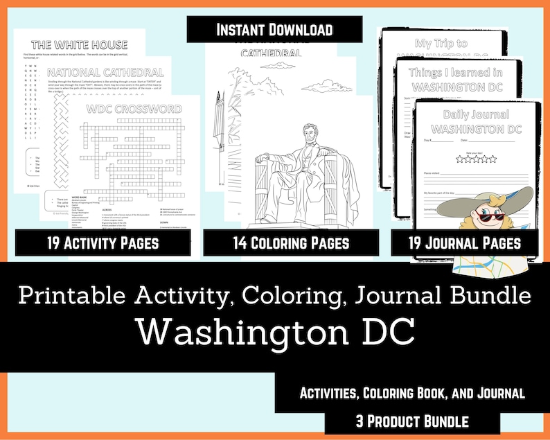 Printable Activities for Kids, Coloring Book, Journal Bundle ...