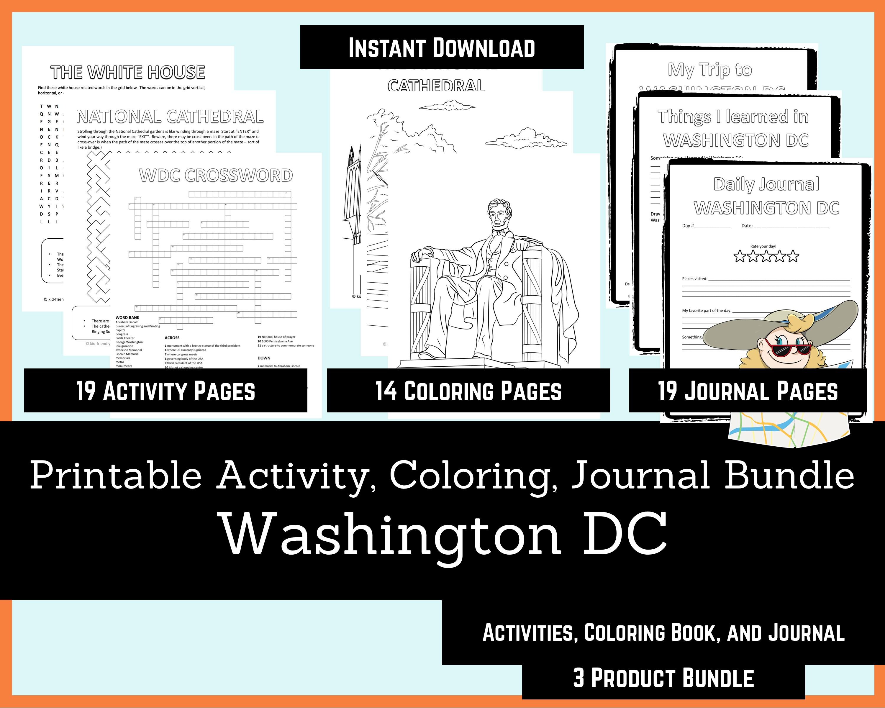 Printable Activities for Kids, Coloring Book, Journal Bundle ...