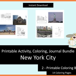 Printable Activities for Kids, Coloring Book, Journal Bundle New York ...