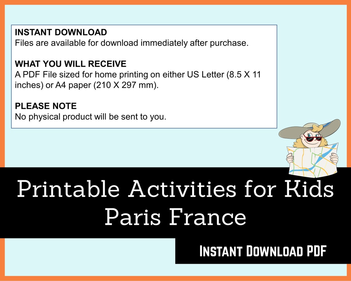 Printable Travel Activities for Kids Paris France , Travel Games ...
