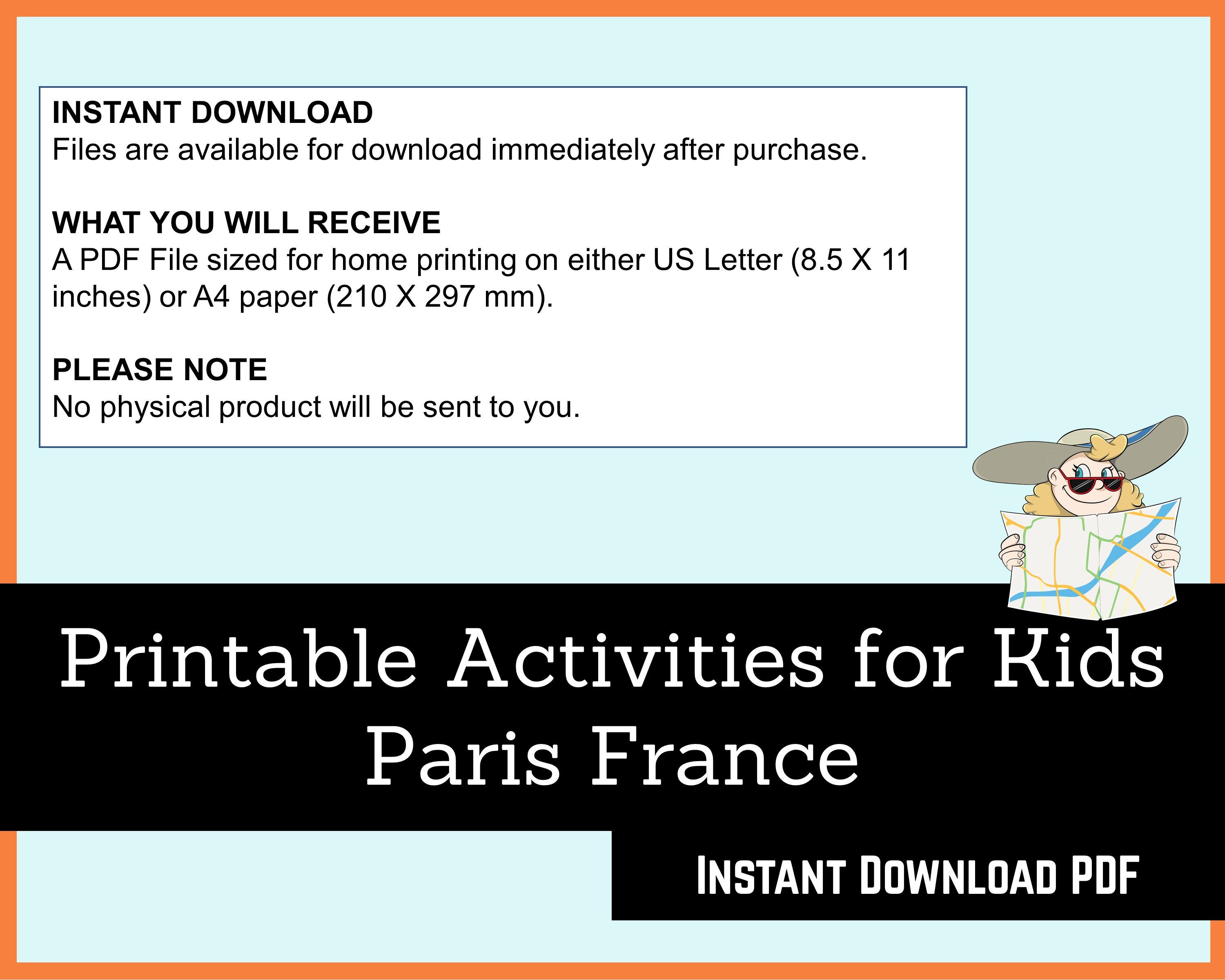 Printable Travel Activities for Kids - Paris France , Travel Games ...