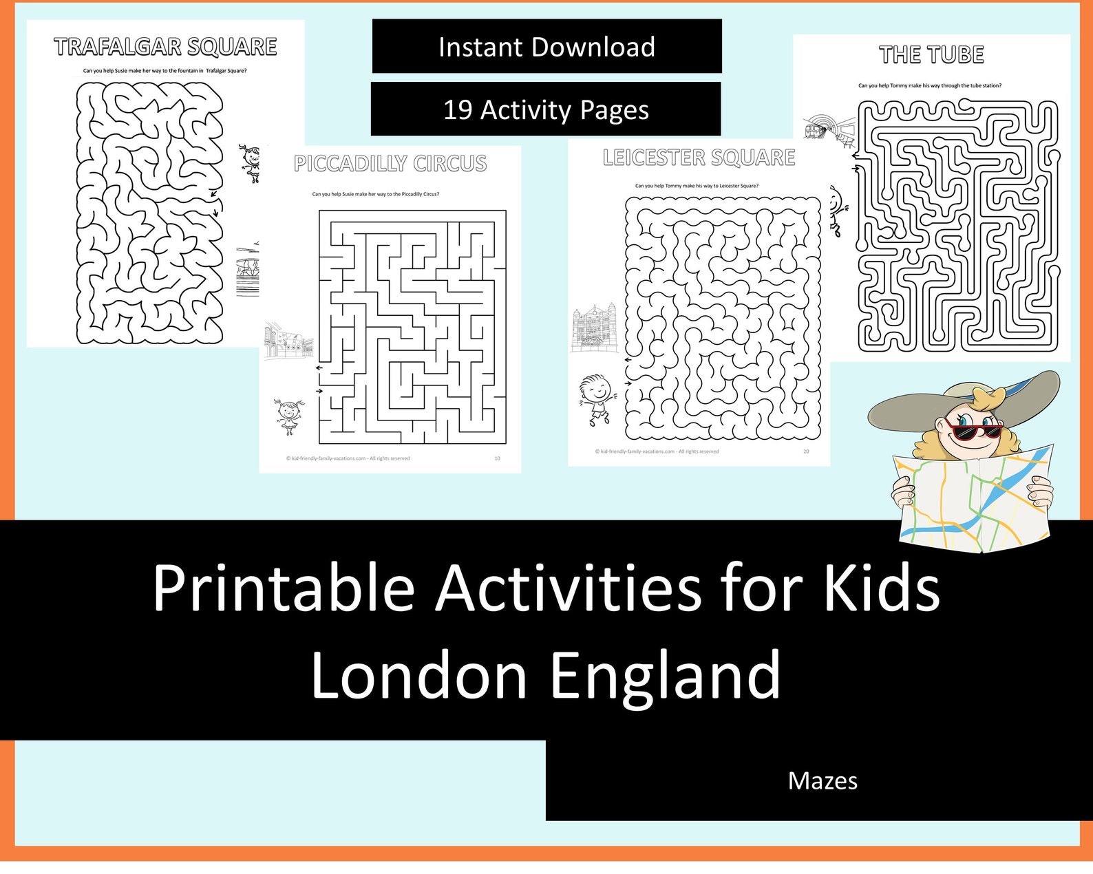 Printable Travel Activities for Kids London England, Travel Games ...