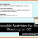 Printable Activities for Kids - Washington DC , Homeschool, Travel Play ...
