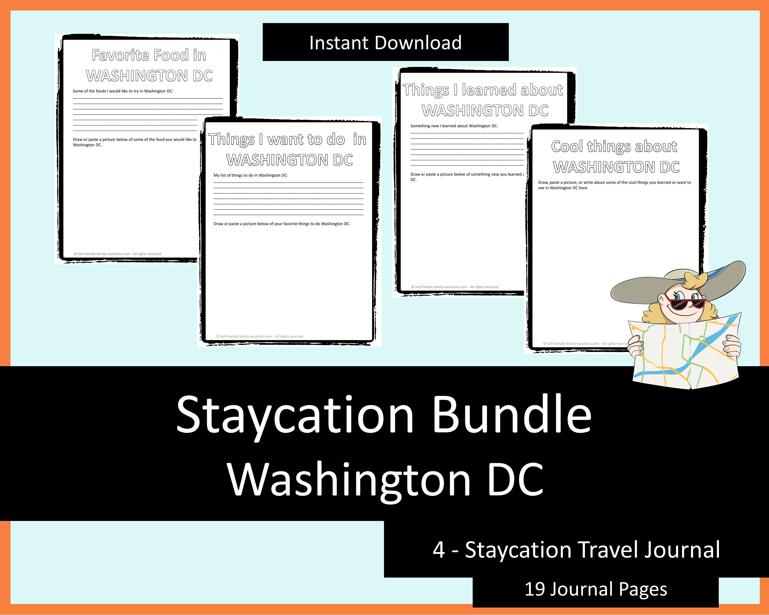 Staycation Bundle Washington DC, Printable Activities, Coloring Book ...