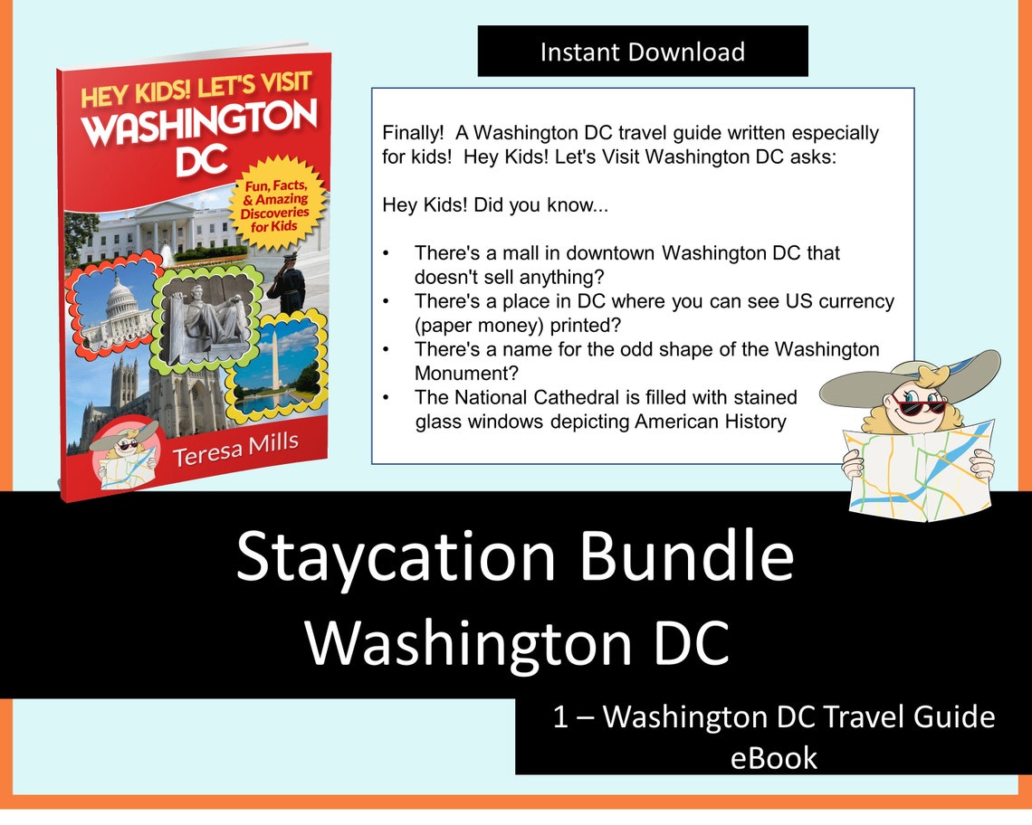 Staycation Bundle Washington DC, Printable Activities, Coloring Book ...