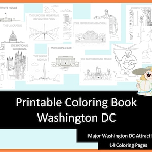 Washington DC Trip Kids Travel Coloring Pages, Printable Coloring Kids ...