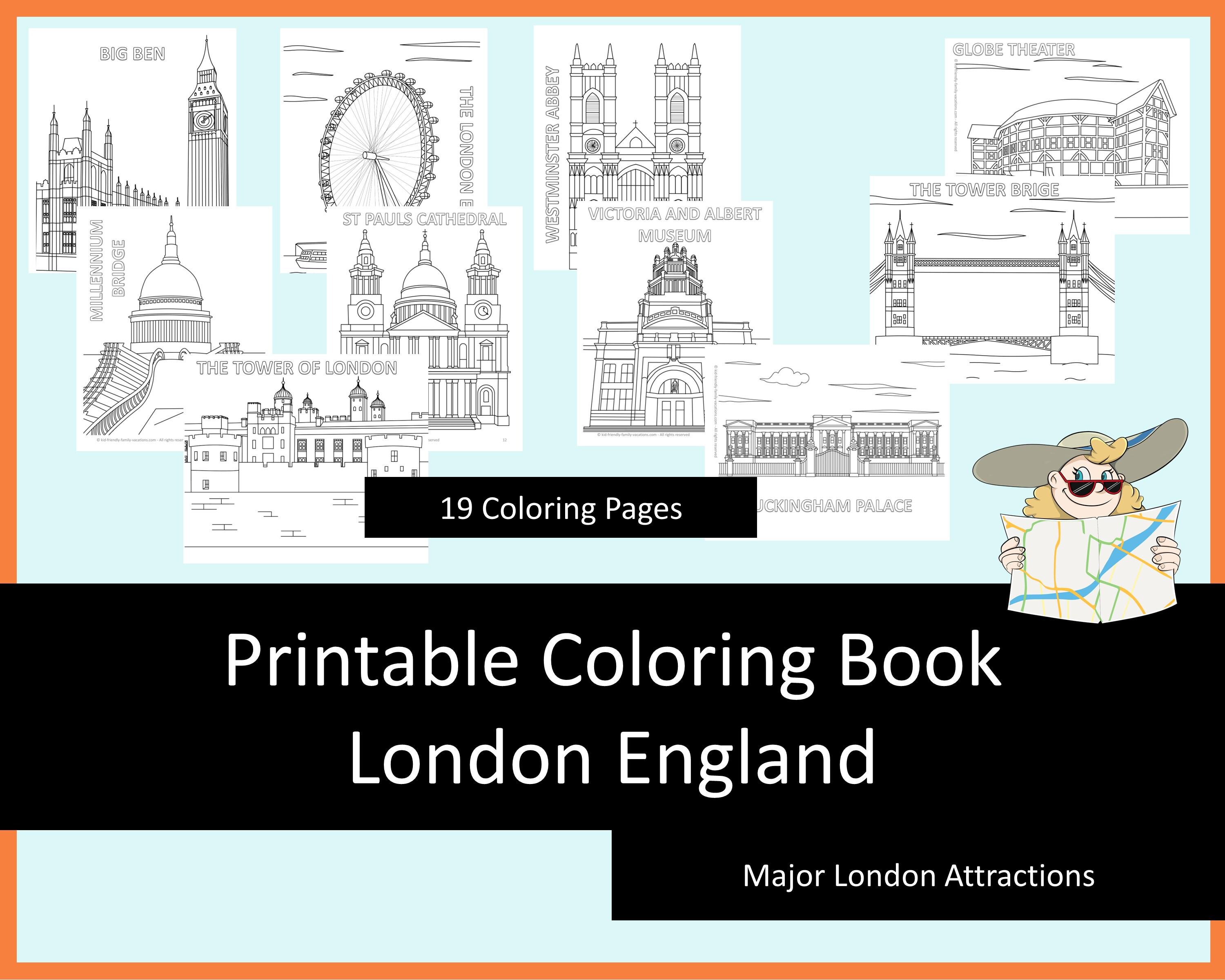 London Travel Kids Coloring Pages, Printable Coloring Kids Travel ...