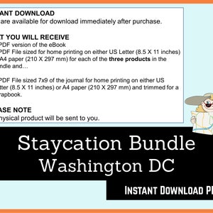 Staycation Bundle Washington DC, Printable Activities, Coloring Book ...
