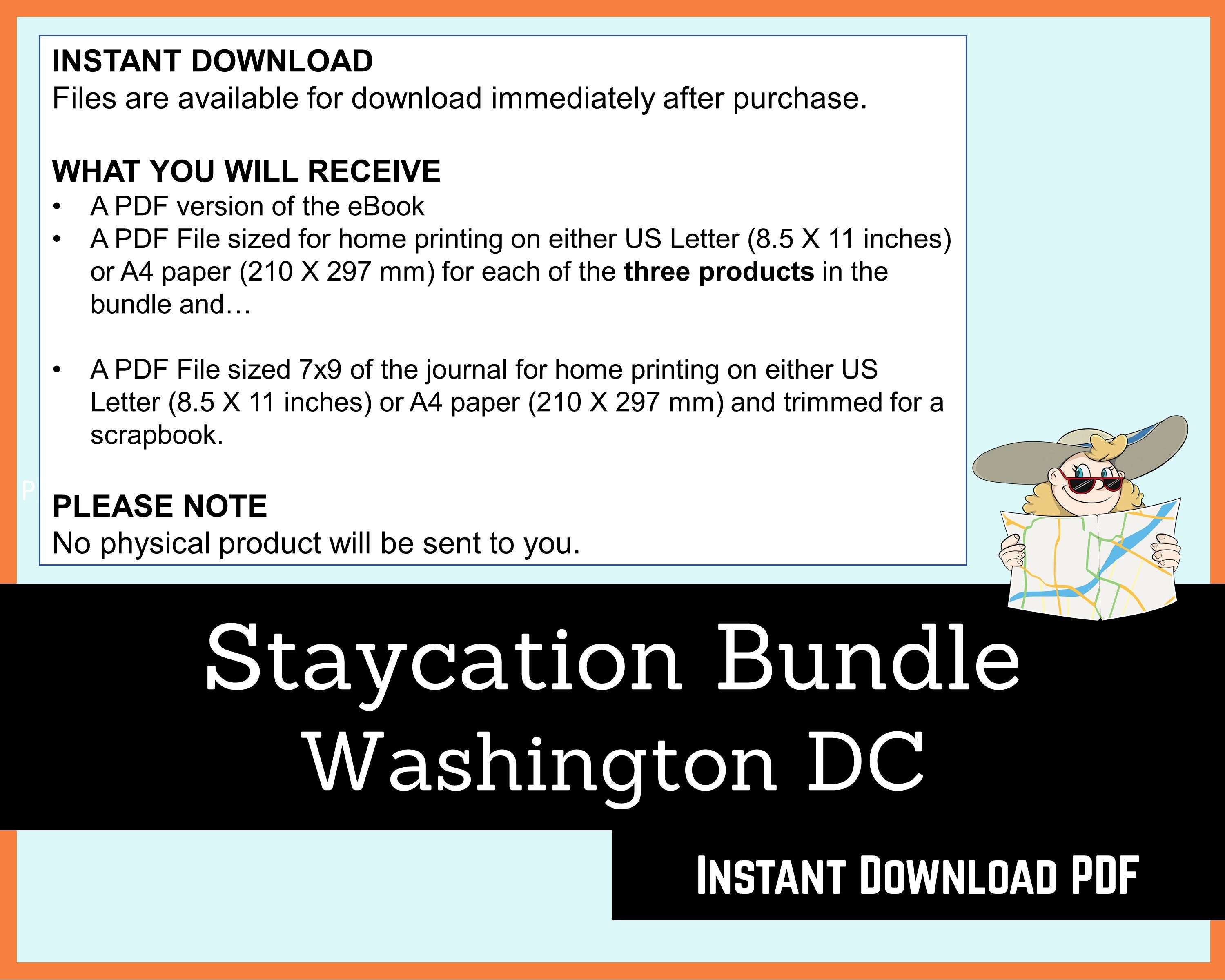 Staycation Bundle Washington DC, Printable Activities, Coloring Book ...