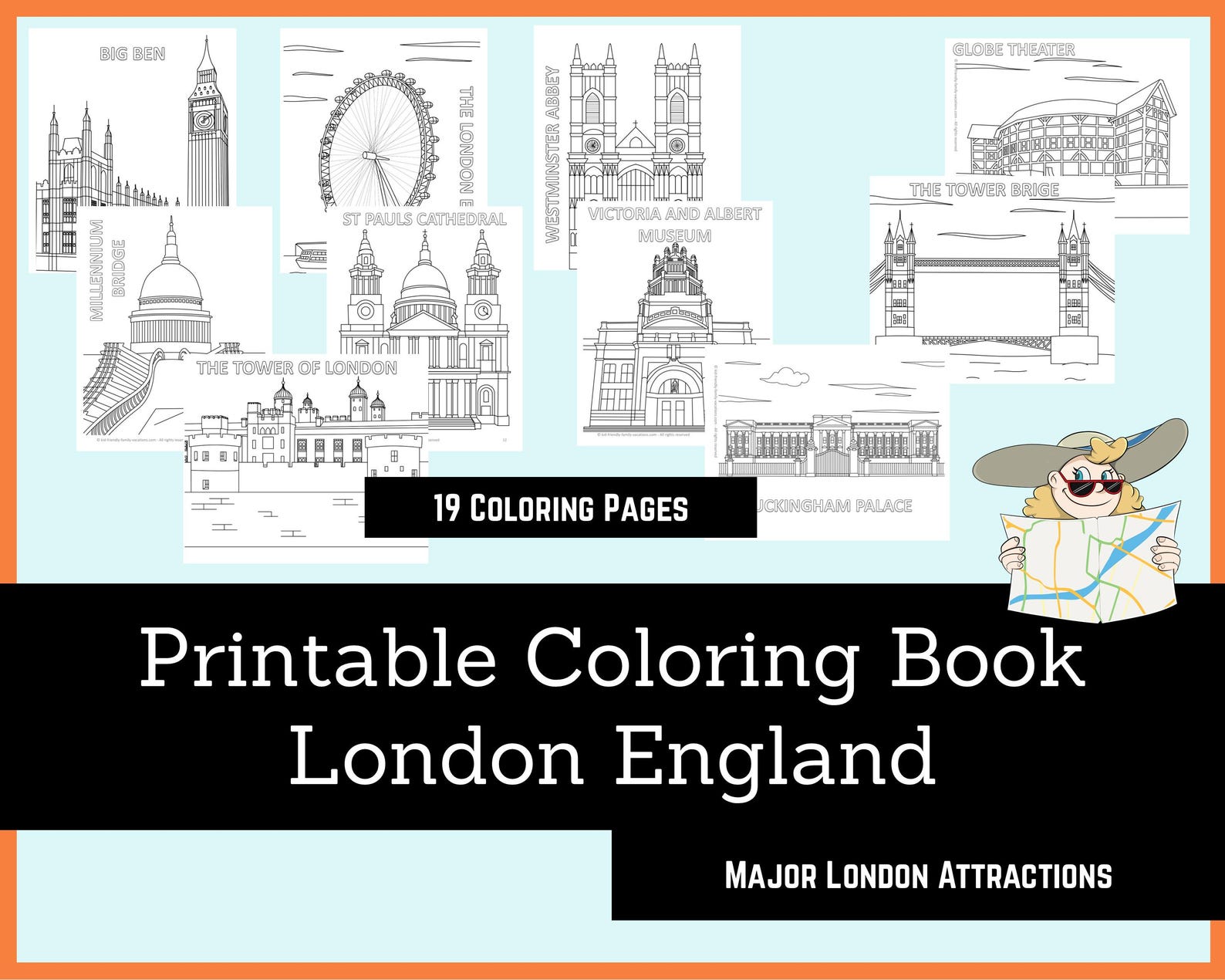 Printable Activities for Kids, Coloring Book, Journal Bundle - London ...