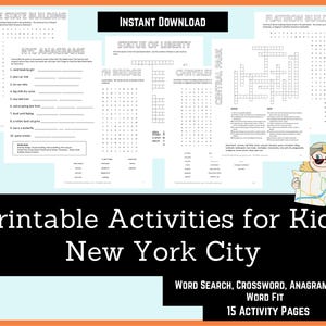 Printable Activities for Kids - New York City, Homeschool, Travel Play ...