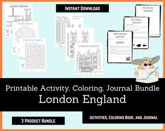 Printable Activities for Kids Coloring Book Journal Bundle | Etsy