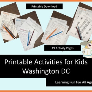 Printable Activities for Kids - Washington DC , Homeschool, Travel Play ...