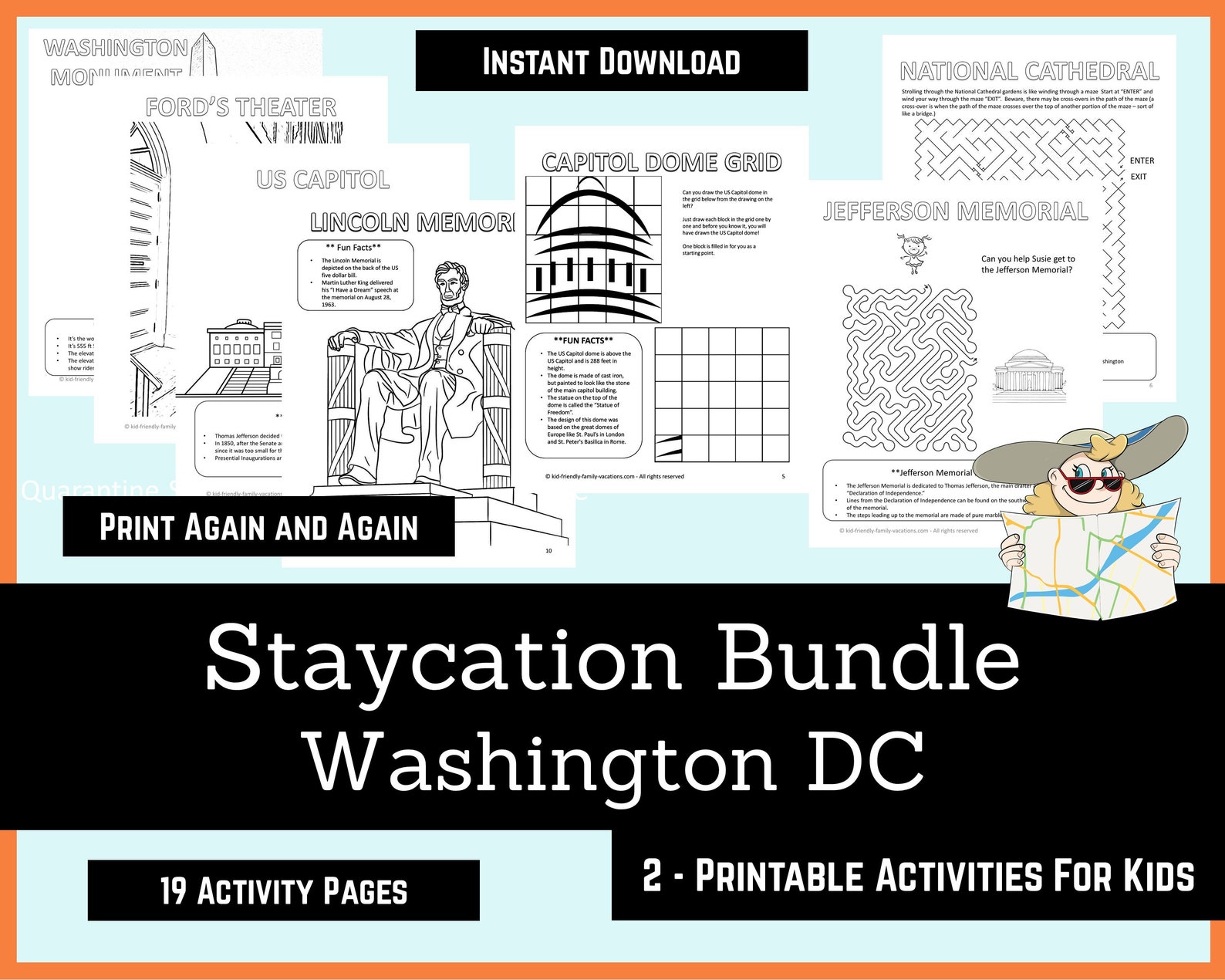 Staycation Bundle Washington DC Printable Activities - Etsy