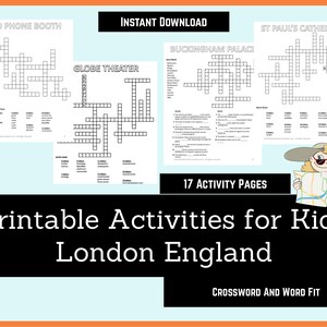 Printable Travel Activities for Kids - London England, Travel Games ...