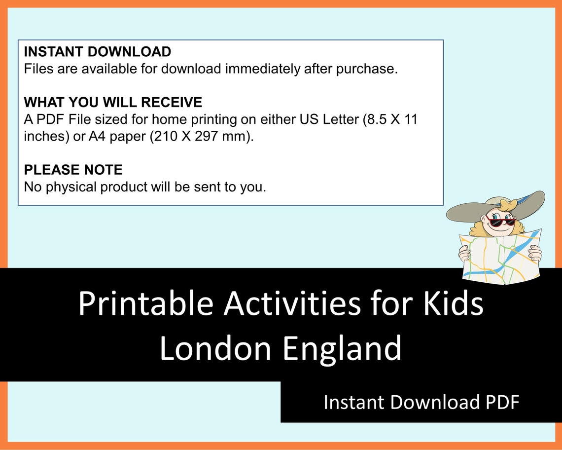 Printable Travel Activities for Kids London England, Travel Games ...