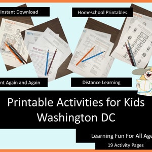 Printable Activities for Kids - Washington DC , Homeschool, Travel Play ...