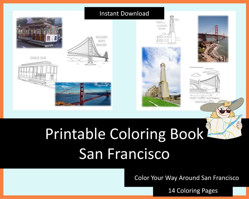 San Francisco Kids Travel Coloring Pages, Printable Coloring Kids ...
