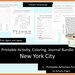 Printable Activities for Kids, Coloring Book, Journal Bundle - New York ...