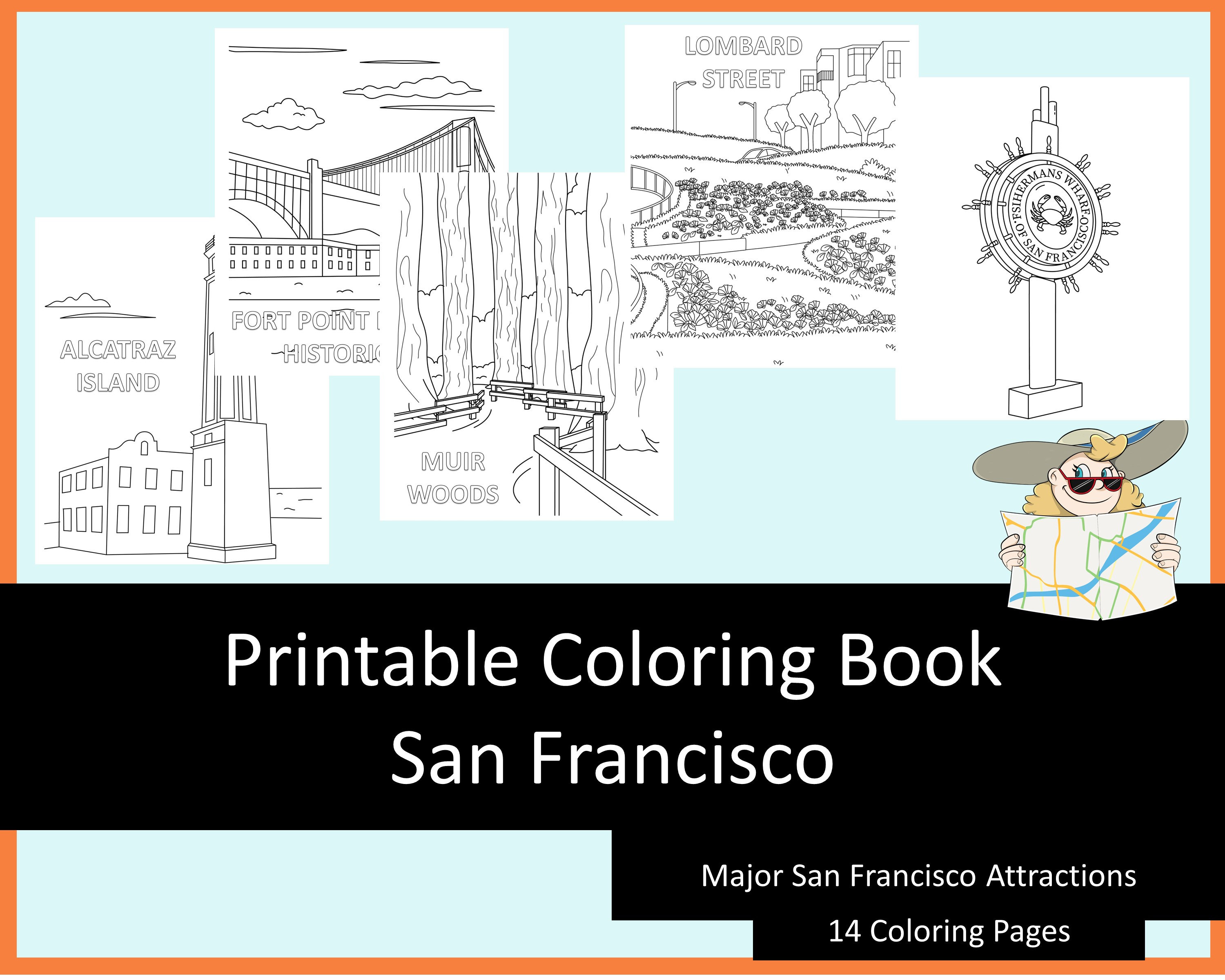 San Francisco Kids Travel Coloring Pages, Printable Coloring Kids ...