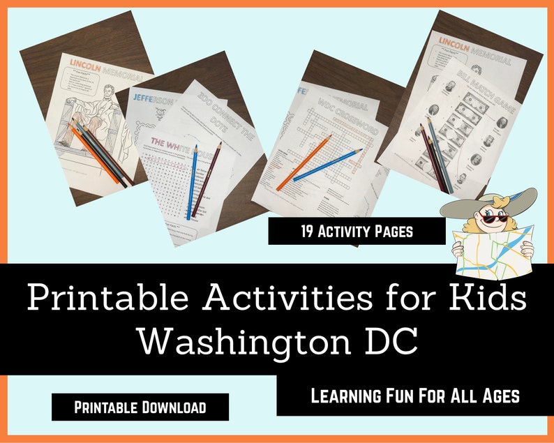 Printable Activities for Kids Washington DC Homeschool - Etsy