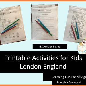 Printable Travel Activities for Kids London England, Travel Games ...