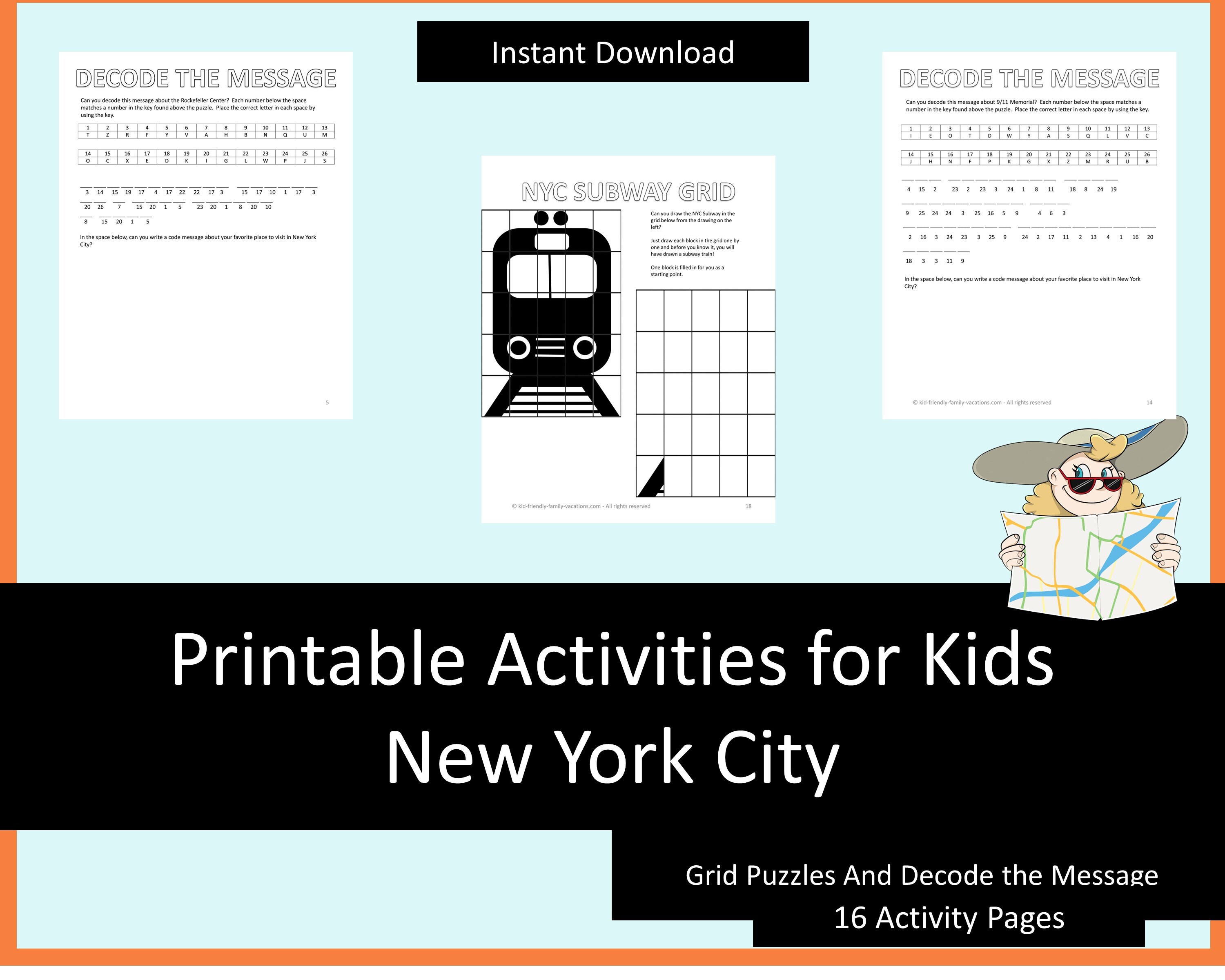 Printable Activities for Kids New York City, Homeschool, Travel Play ...