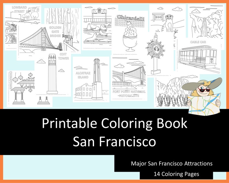 San Francisco Kids Travel Coloring Pages, Printable Coloring Kids ...