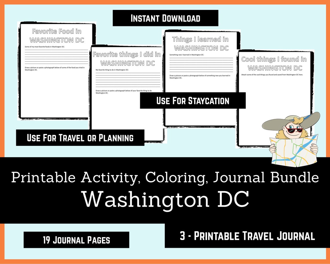 Printable Activities for Kids Coloring Book Journal Bundle | Etsy