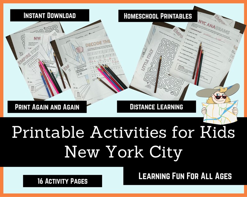 Printable Activities for Kids New York City Homeschool - Etsy