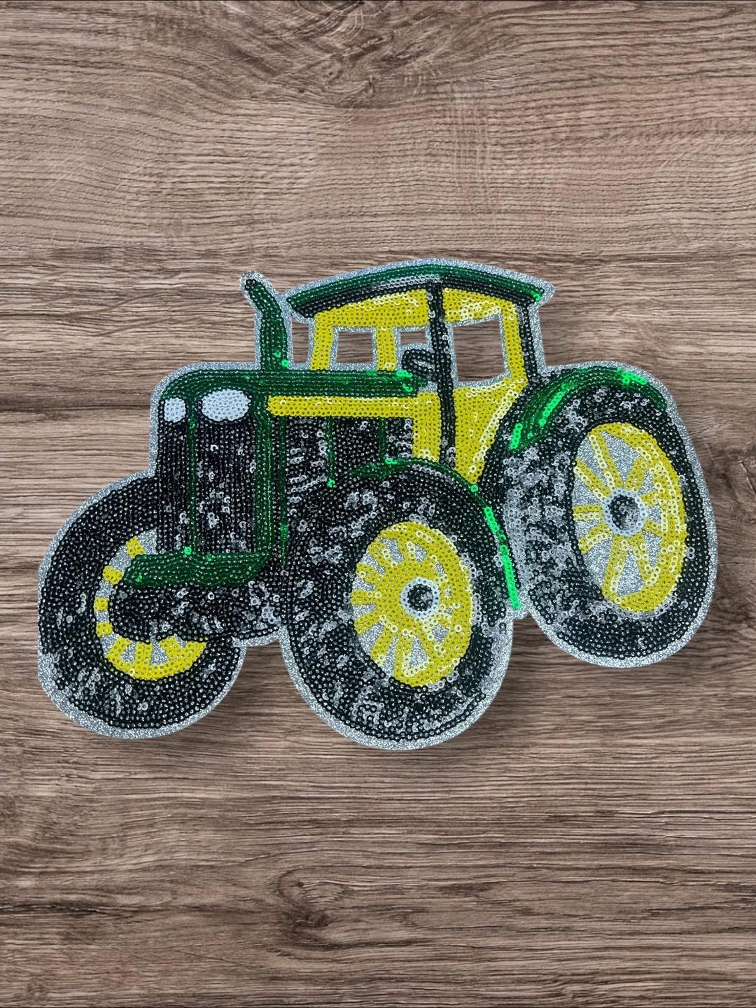 Sequin Tractor Iron on Patch - Etsy