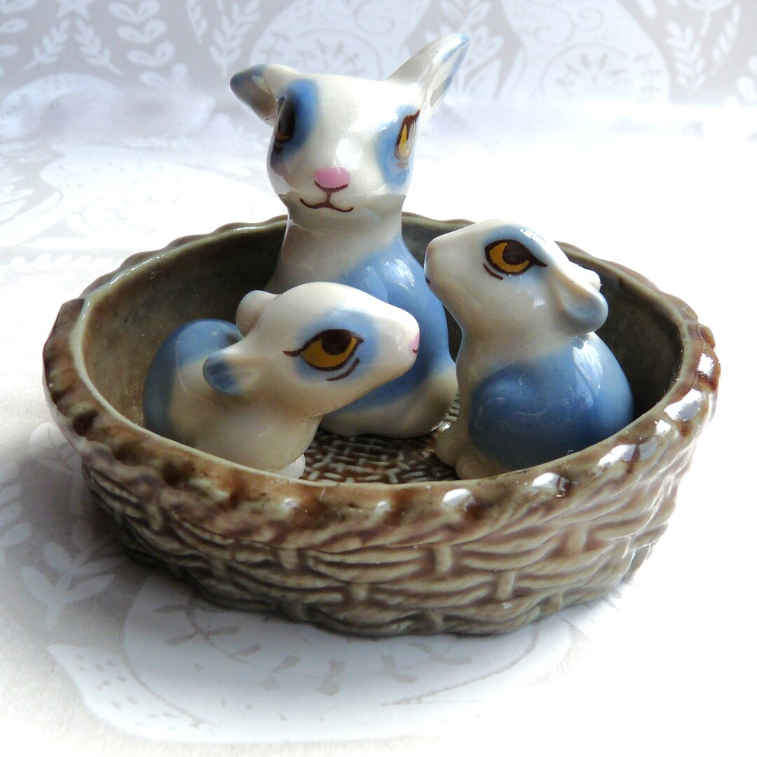 Vintage WADE Rabbit Family Happy Families Wade Whimsies Miniature ...