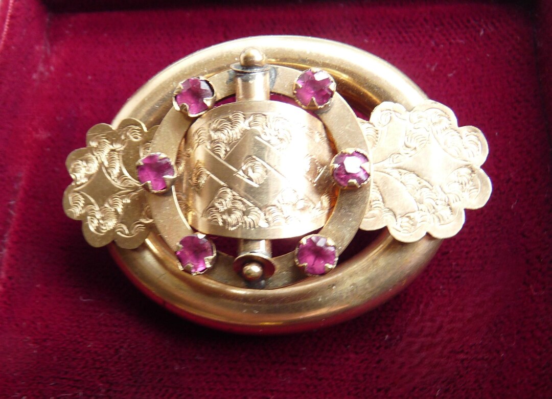 Victorian 19th Century Pinchbeck Buckle Brooch With Pink Pastes - Etsy