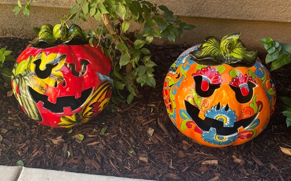 Pumpkins Halloween Giant Ceramic Jack O Lantern Beautiful - Etsy