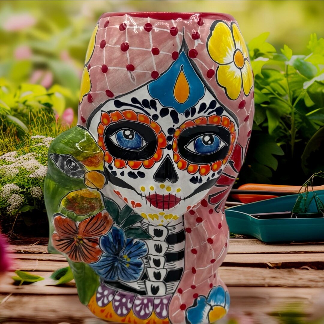 Dia De Los Muertos Cute Little Planter With Sunflowers - Etsy