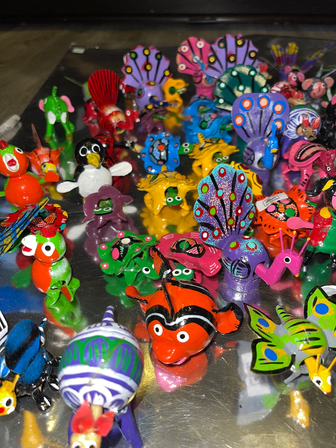 Lot of 100 Bobble Heads Hand Painted and Handmade Birds Pigs Fish ...