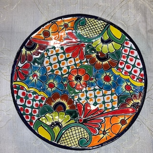 Handmade Talavera Plates Set of 2 Plates : 11.5" Mexican Folk Art ...