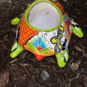 Talavera Sea Turtle Large Planters Beautiful Colors Outdoor - Etsy