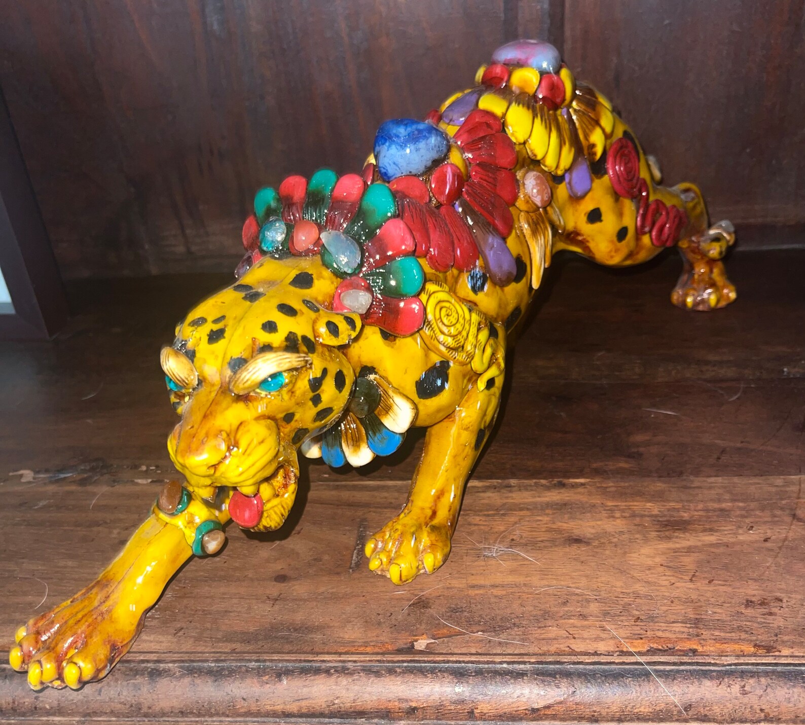 Aztec Jaguar Cat Unique Rare With Stone Blue Eyes Beautiful - Etsy