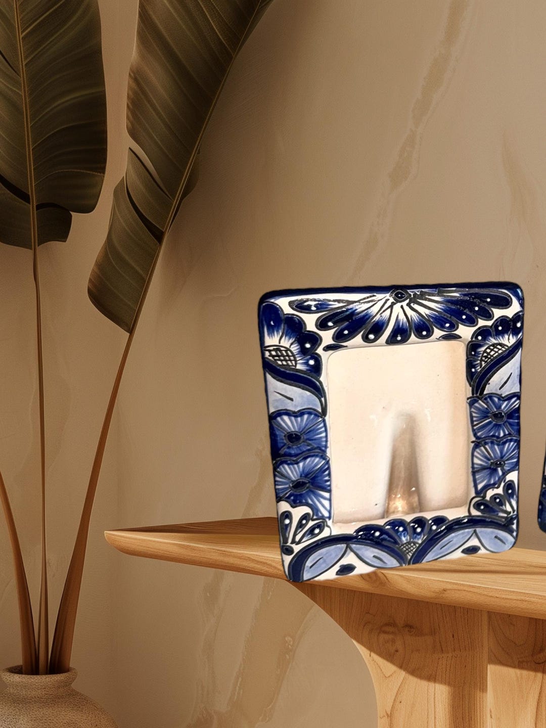 Talavera Blue and White 4x6 Inside the Photo Outside Frame 5X7 Picture ...